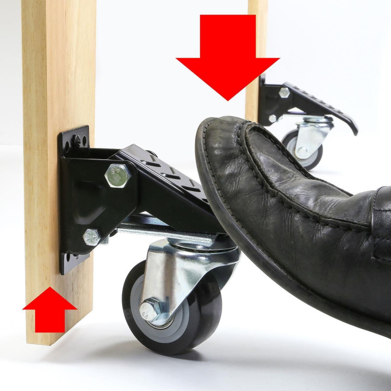 Lot de 4 Roulette rétractable pivotantes pour meuble, établi Ø 65 mm