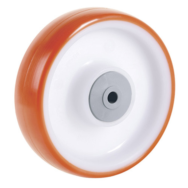 Roulette INOX pivotante polyuréthane ROUGE Ø 80 mm Roulement à billes